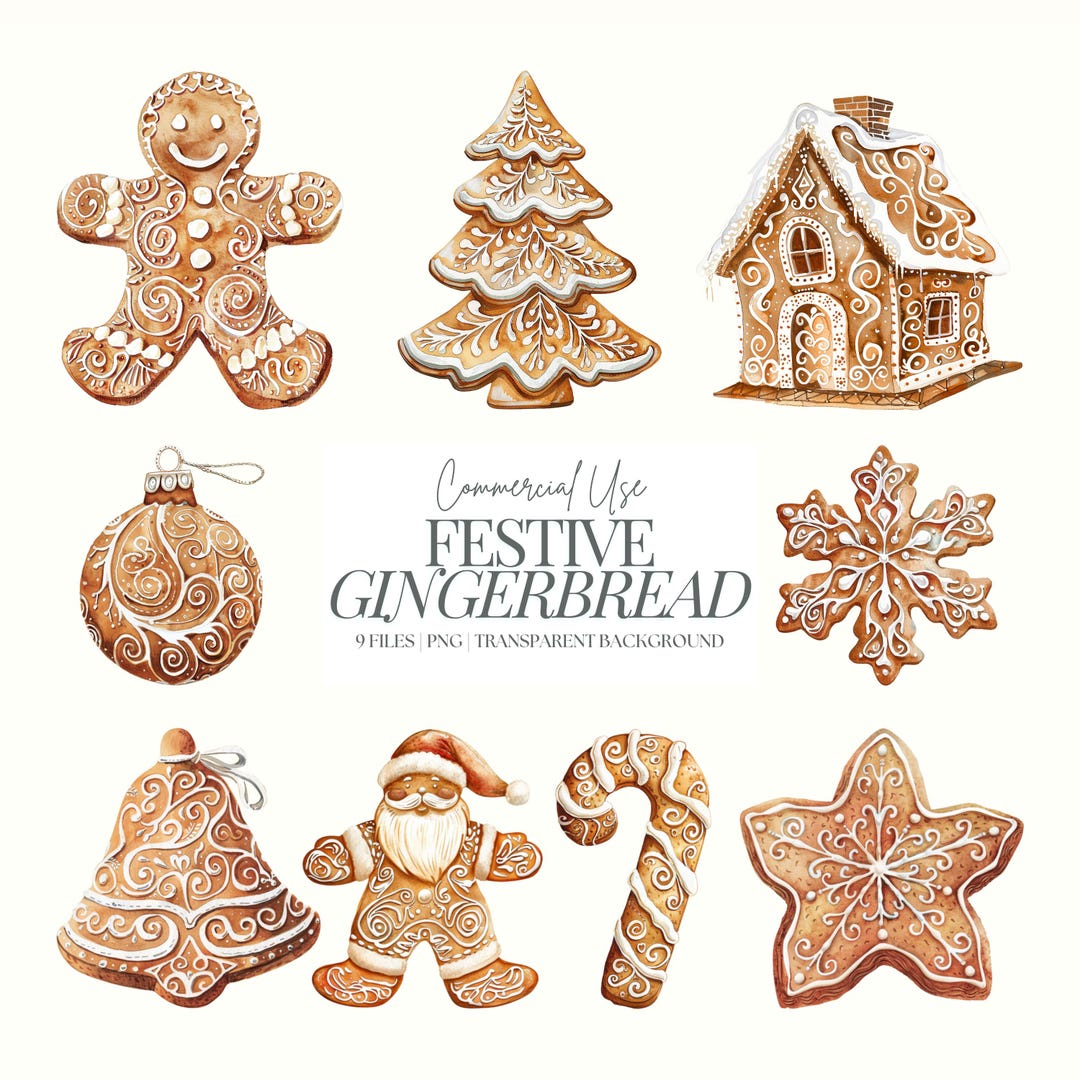 Gingerbread Clipart | Gingerbread PNG | Christmas Clipart | Christmas ...