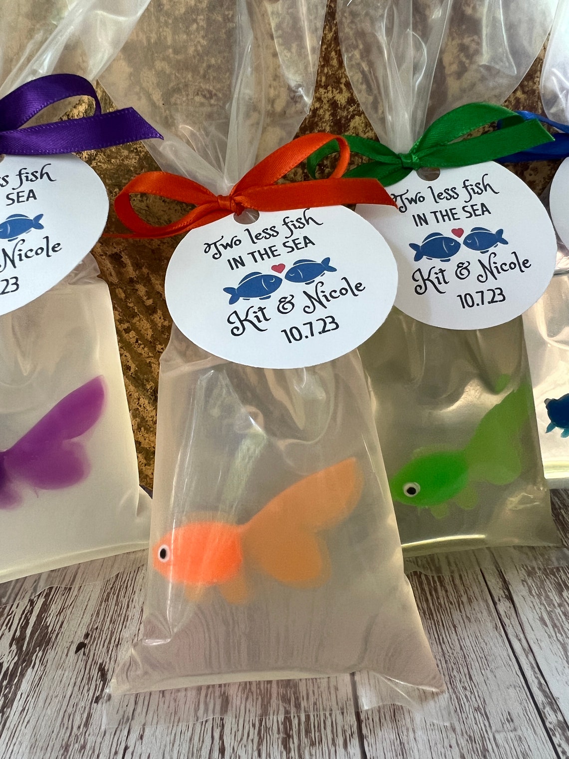 Fish Soap Favors - Two Less Fish in the Sea Favors - Fish in a Bag Soap ...