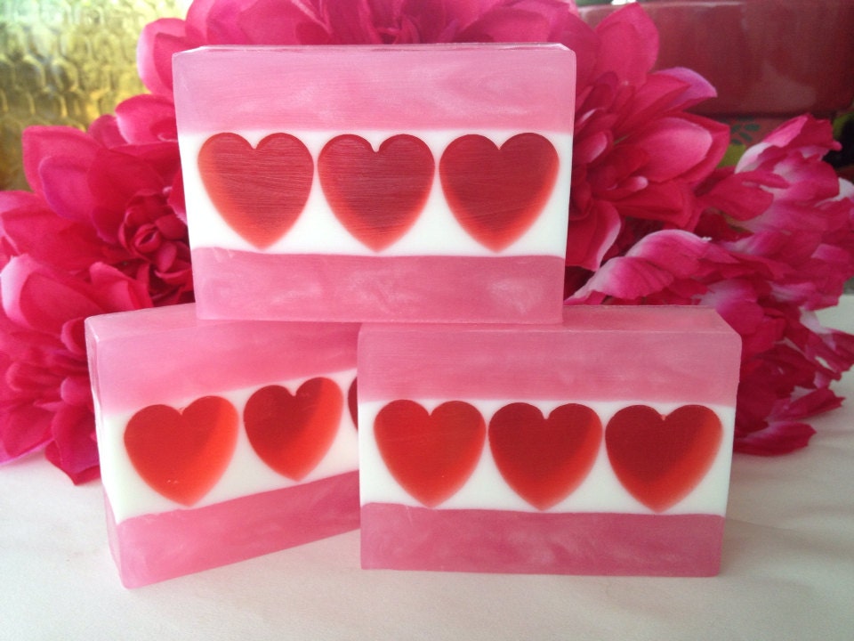 Valentine's Day Soap - Sweetheart Soap - Plumeria Glycerin Soap ...