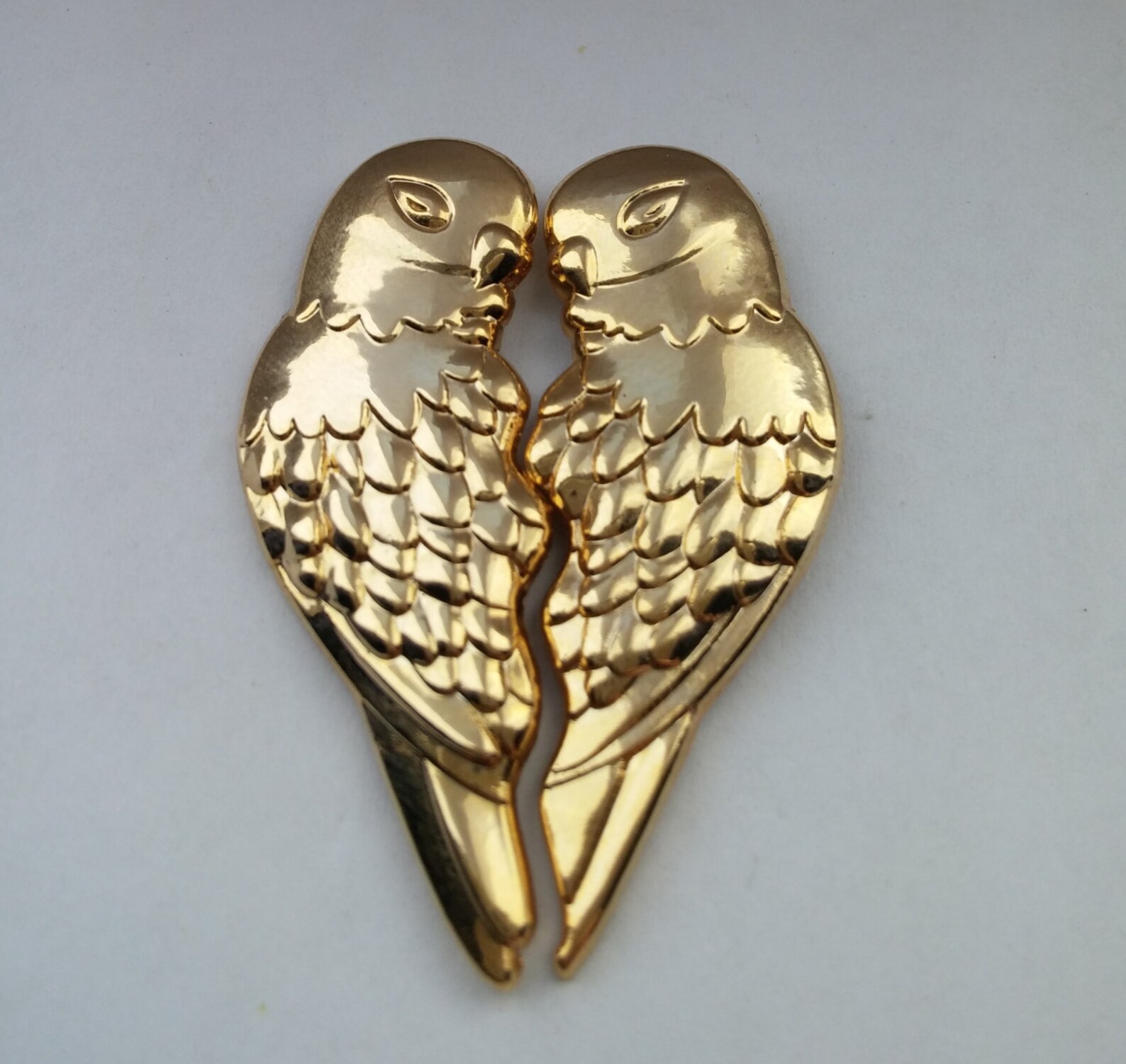 Gold Love Birds - Lapel, Bag, Hat Pin Pair - Etsy