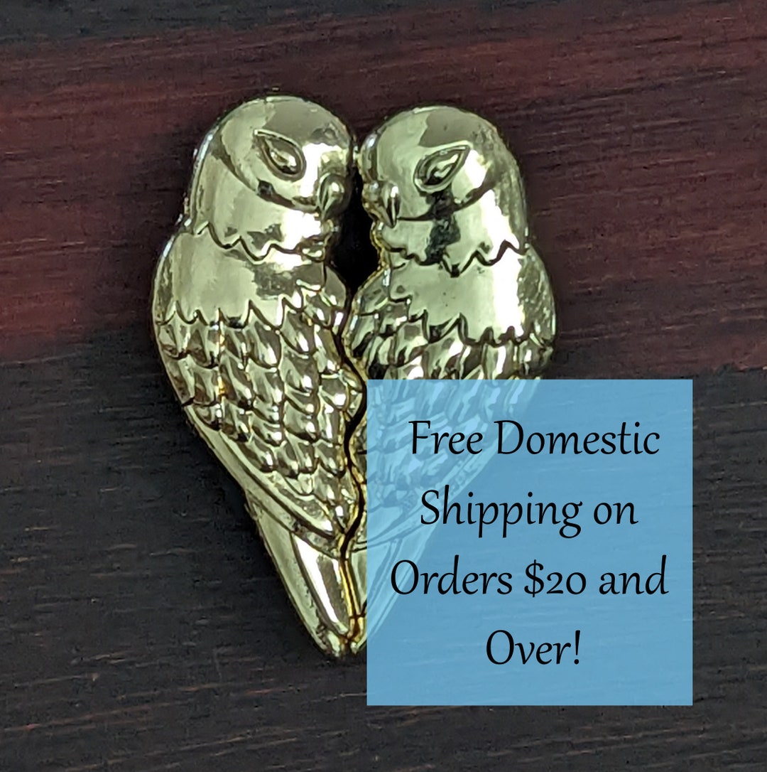Gold Love Birds Lapel, Bag, Hat Pin Pair - Etsy