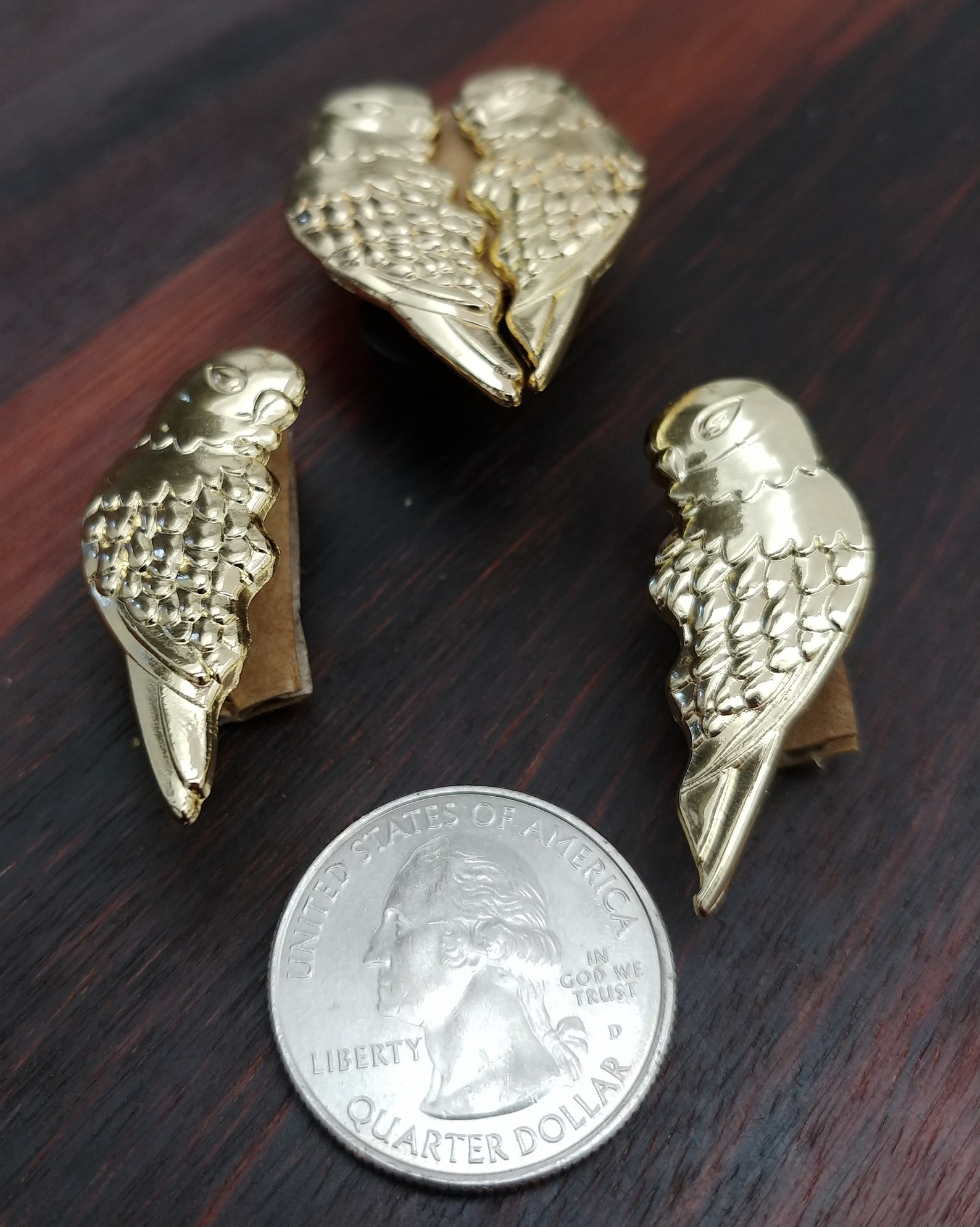 Gold Love Birds Lapel Bag Hat Pin Pair - Etsy