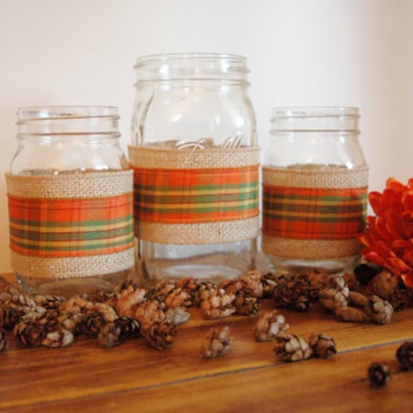 Ribbon Decorated Mason Jars - Etsy