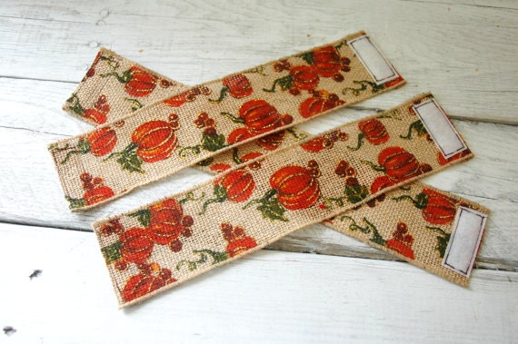 Pumpkin Burlap Wraps in Fall Colors, Table Decor, Home Decor, Kitchen ...