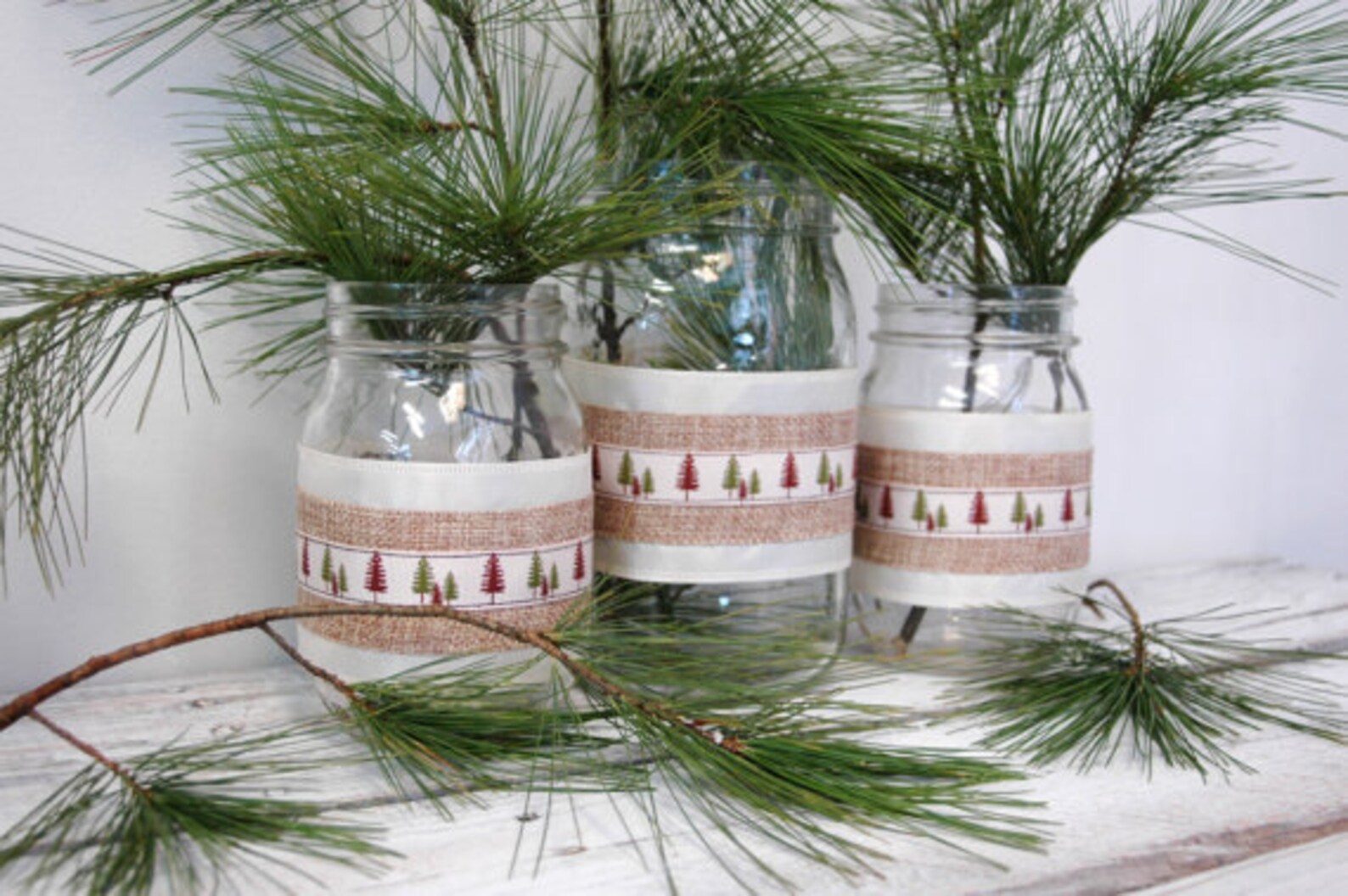Beautiful Pine Tree Jar Wraps for Your, Table Decor, Home Decor ...