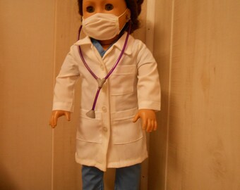 Six Piece Doctor Surgeon Set With Mask, Lab Coat, Scrubs, Booties and ...