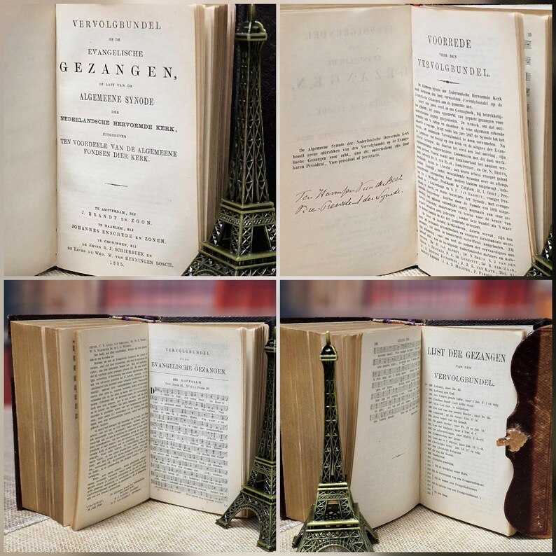 1884 Rare Antique Dutch New Testament Bible, Leather Bound With Gold ...