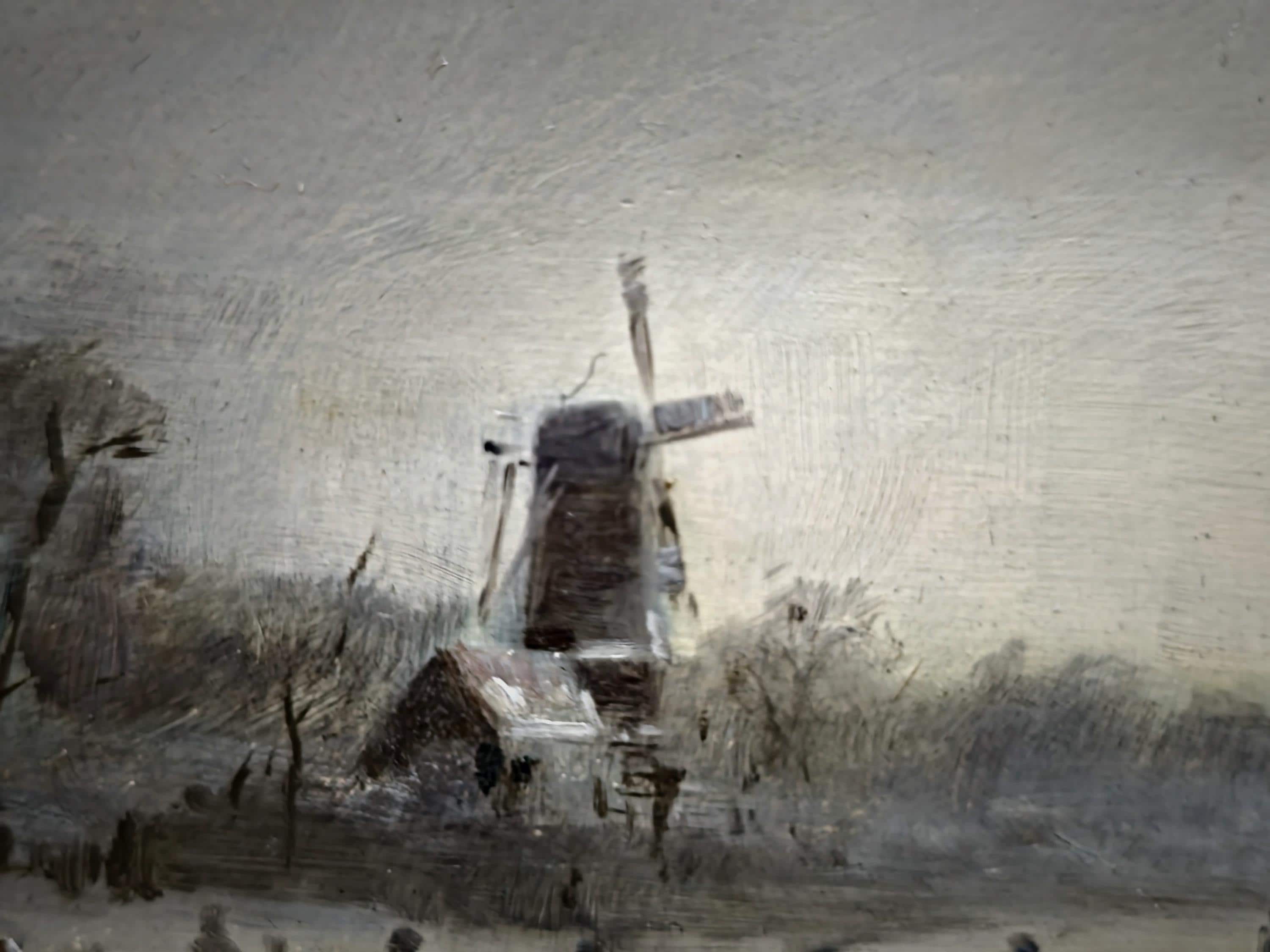 Antique Dutch Winter Landscape Oil Painting, Framed Original Artwork ...