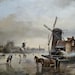 Antique Dutch Winter Landscape Oil Painting, Framed Original Artwork ...