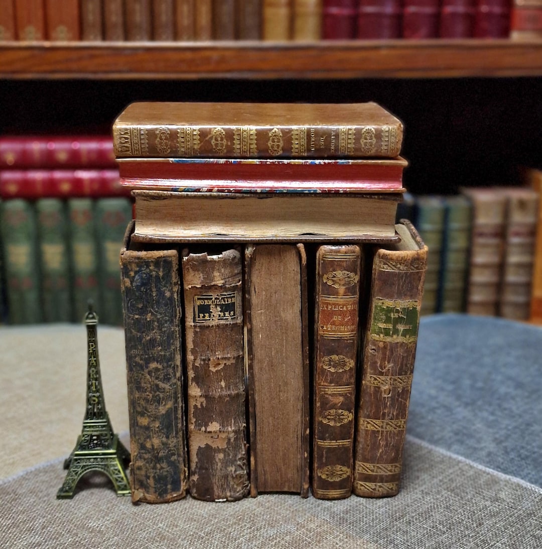 Rare Antique Religious French Book Set, Leather Bound, Catholic ...