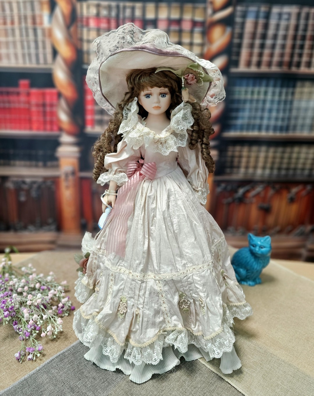 Vintage French Porcelain Doll, Victorian Lady Figurine, Collectible ...