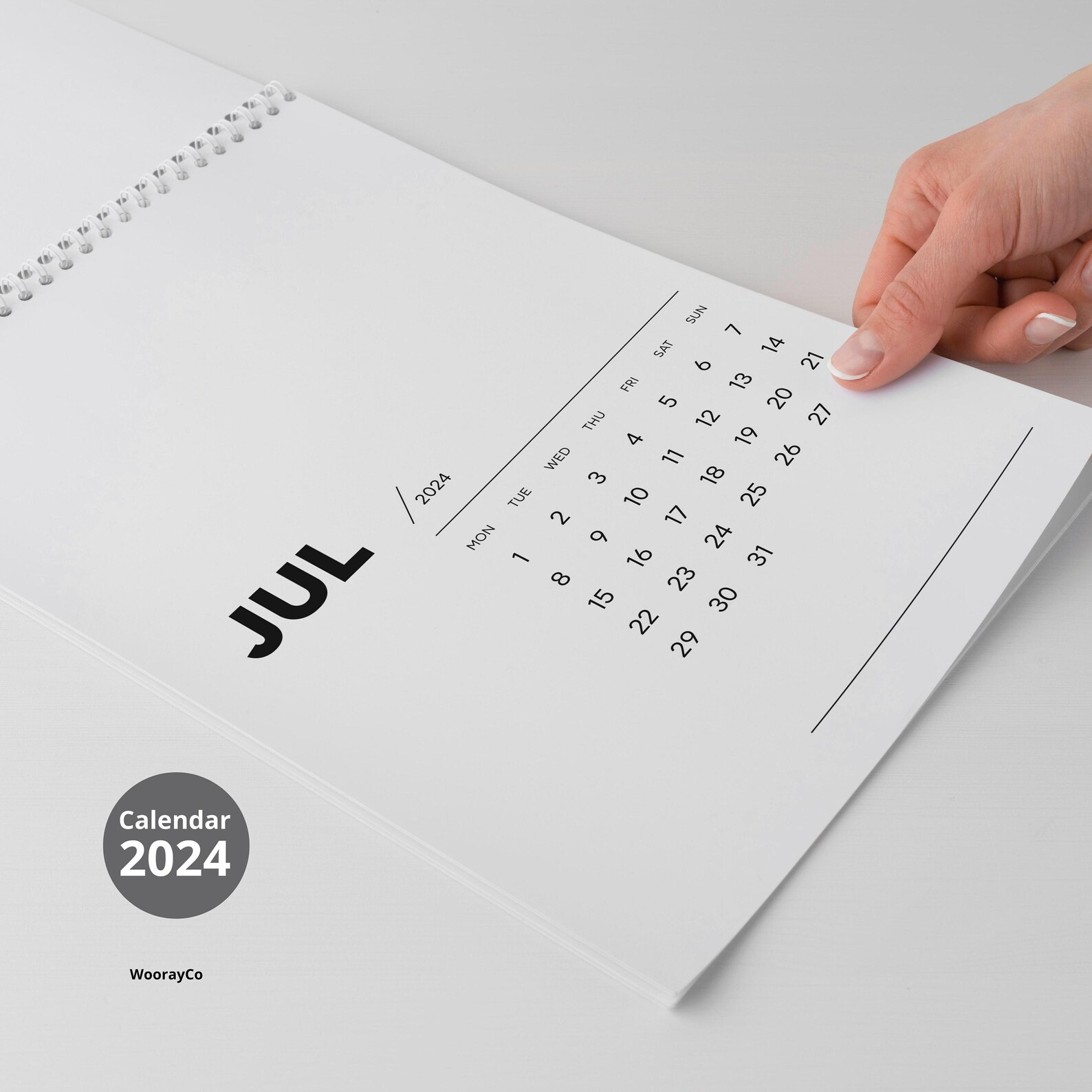 Wall Calendar 2024 Minimal Calendar 2024 Black-white Calendar A4 A3 - Etsy