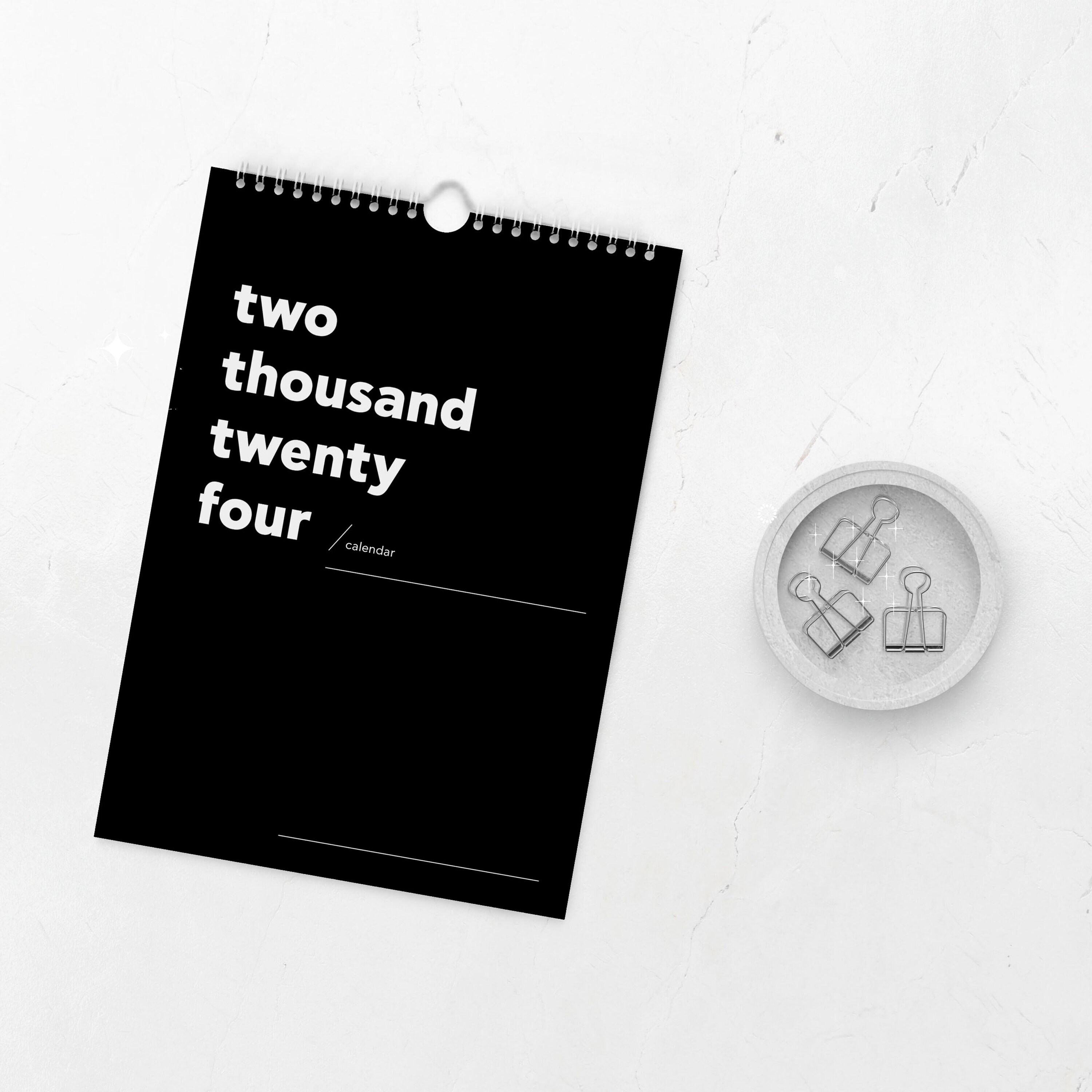 Wall Calendar 2024 Minimal Calendar 2024 Black-white Calendar A4 A3 - Etsy