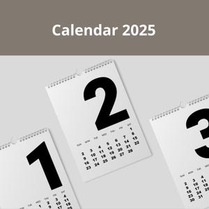 White Minimal Monthly Wall Calendar 2025 | Modern Home and Office ...
