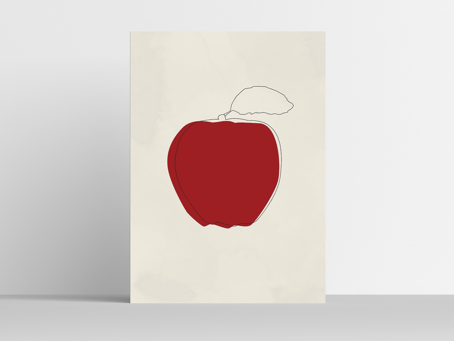 Apple Minimal Poster, Fruit Print, Minimal Kitchen Decoration, Minimal ...