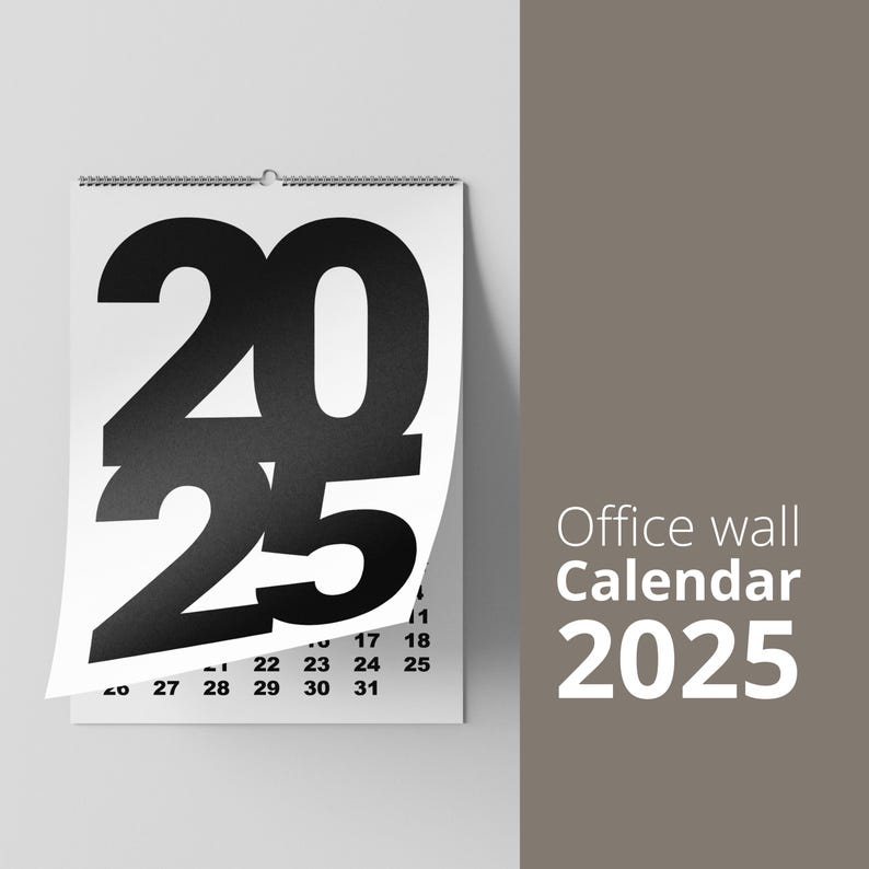 White Minimal Monthly Wall Calendar 2025 | Modern Home and Office ...