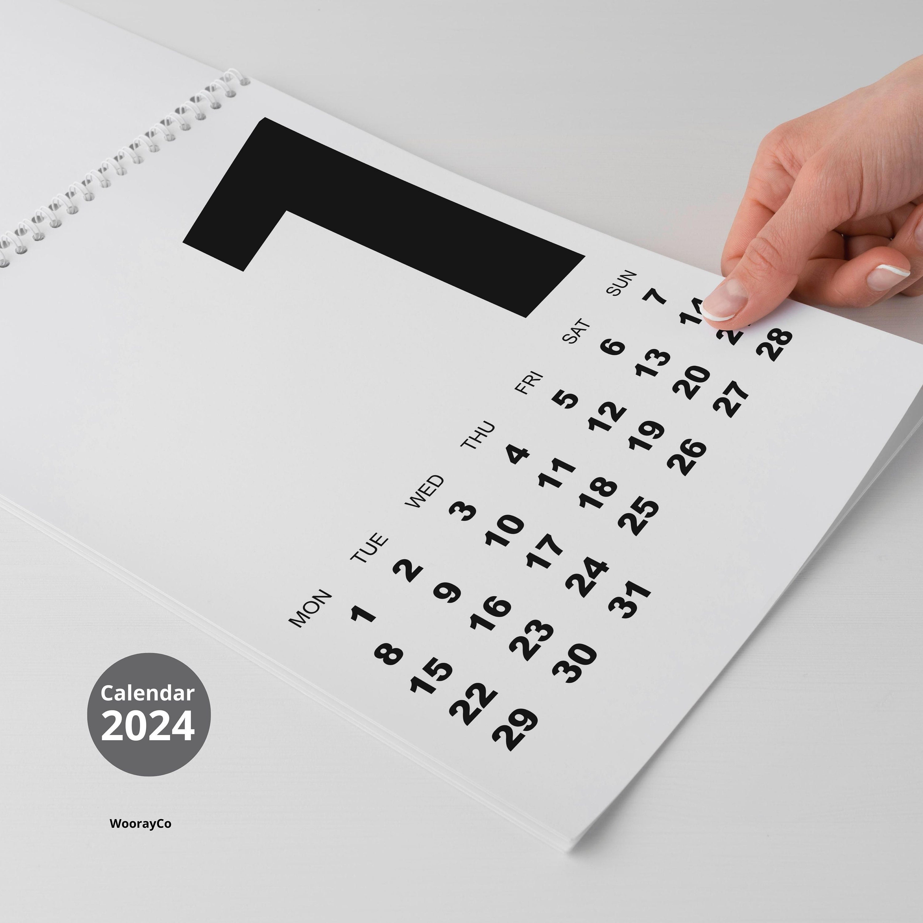 Wall Calendar 2024 Minimal Calendar 2024 Black-white Calendar A4 A3 - Etsy