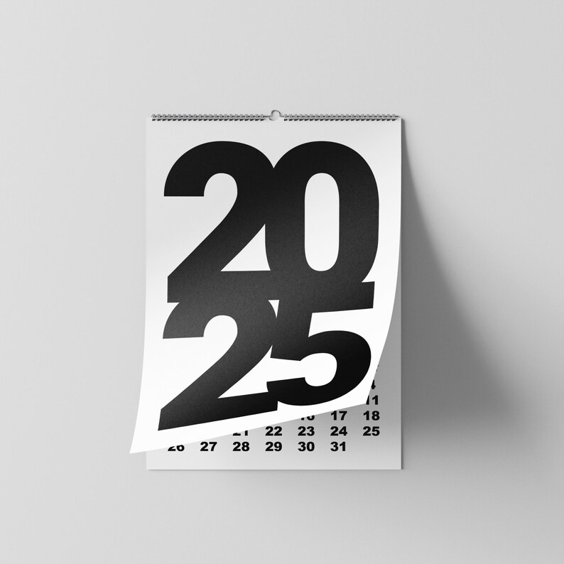 White Minimal Monthly Wall Calendar 2025 | Modern Home and Office ...