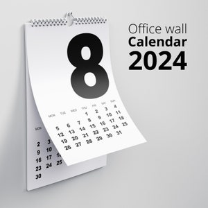 Wall Calendar 2024 Minimal Calendar 2024 Black-white Calendar A4 A3 - Etsy