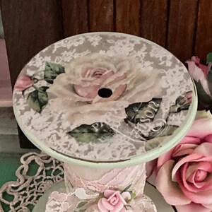 Large Vintage Spool, Sewing Spool, Painted, Decoupaged Spool, Spool ...
