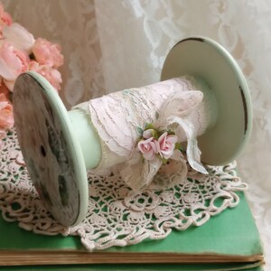 Large Vintage Spool, Sewing Spool, Painted, Decoupaged Spool, Spool ...
