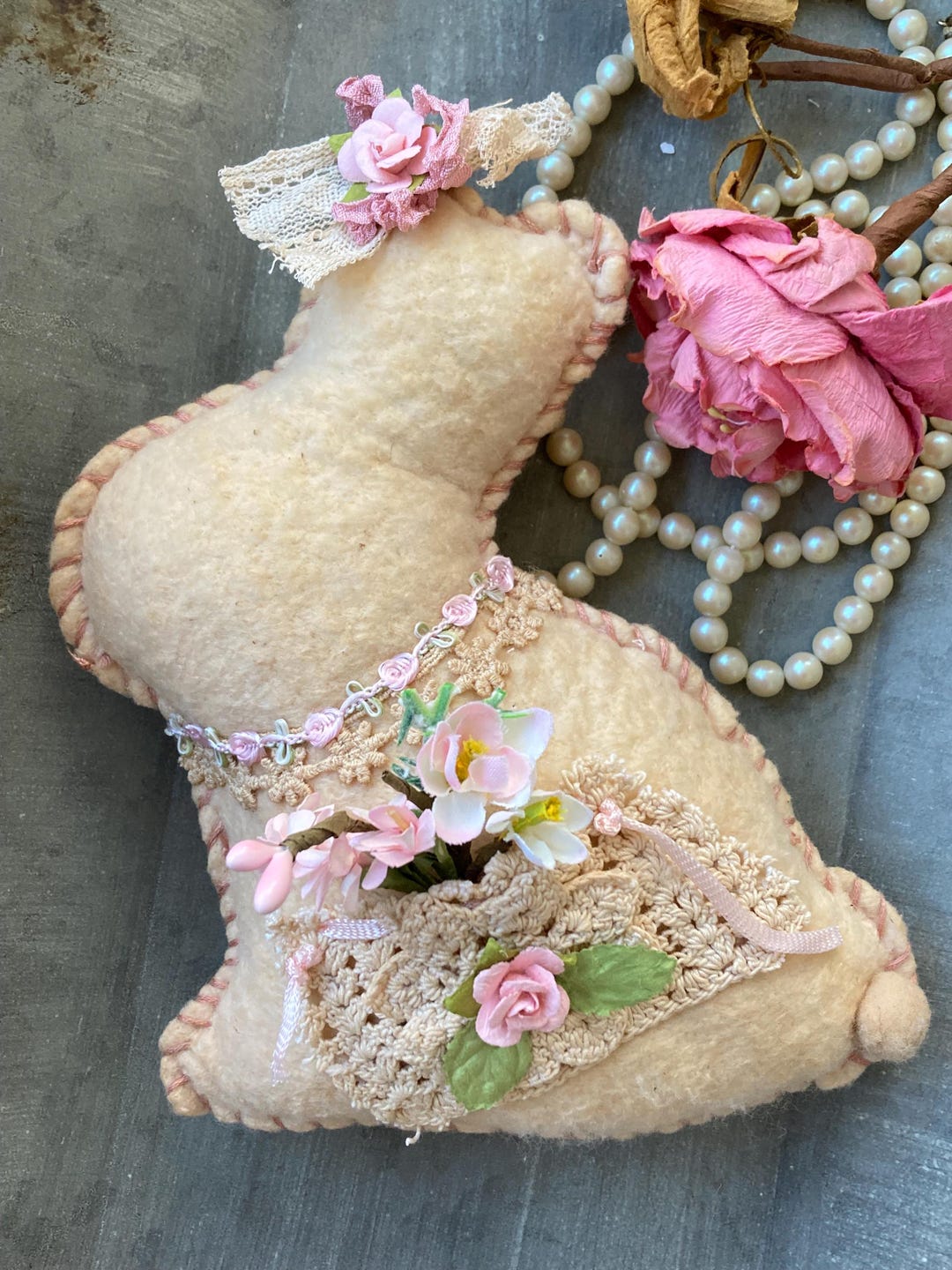 Fabric Bunny, Handmade Bunny Rabbit, Primitive Style Bunny, Tier Tray ...