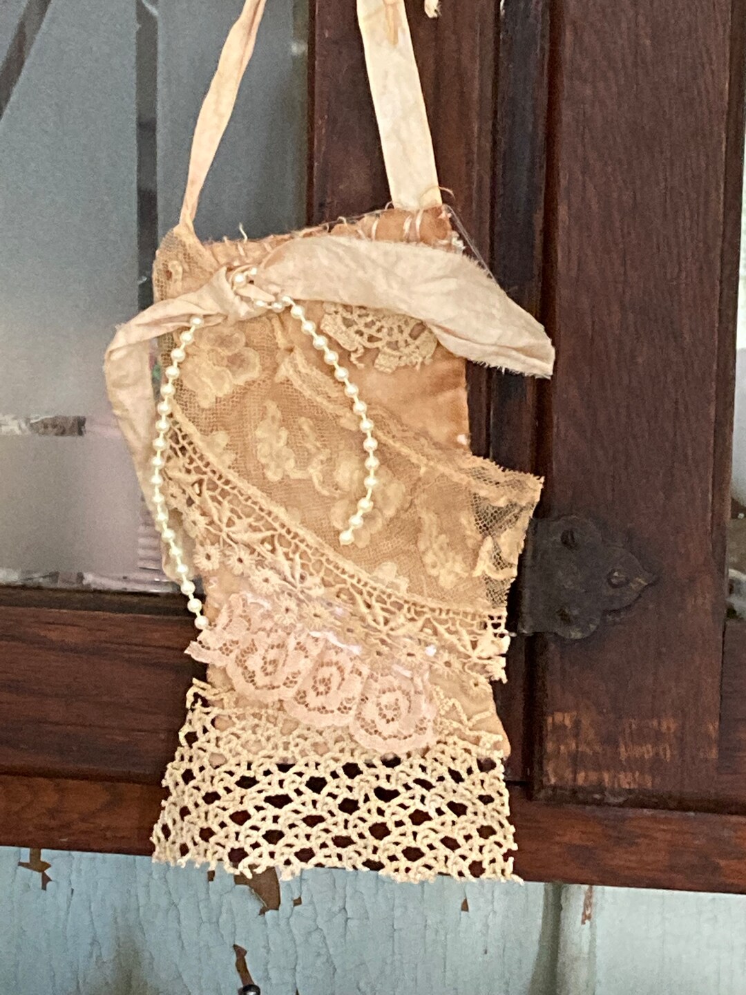 Quilted Vintage Lace Hang Tag Tea Stained Hang Tag Lace Hang - Etsy