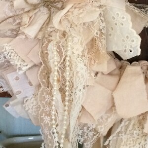 Tea Stained Rag Wreath with Flower Rag Wreath Farmhouse | Etsy