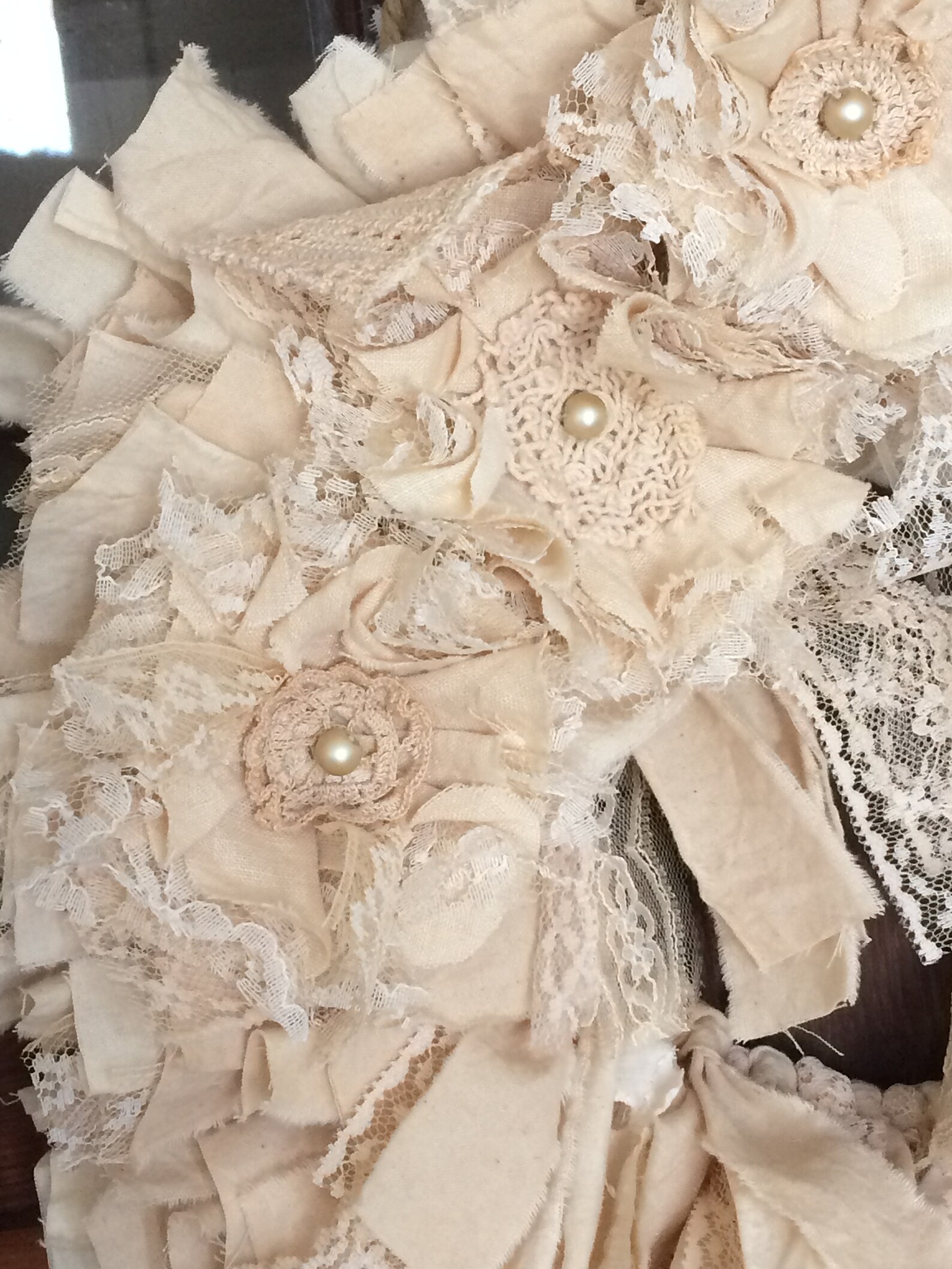 Tea Stained Rag Wreath Rag Wreath Farmhouse Wreath Flower | Etsy