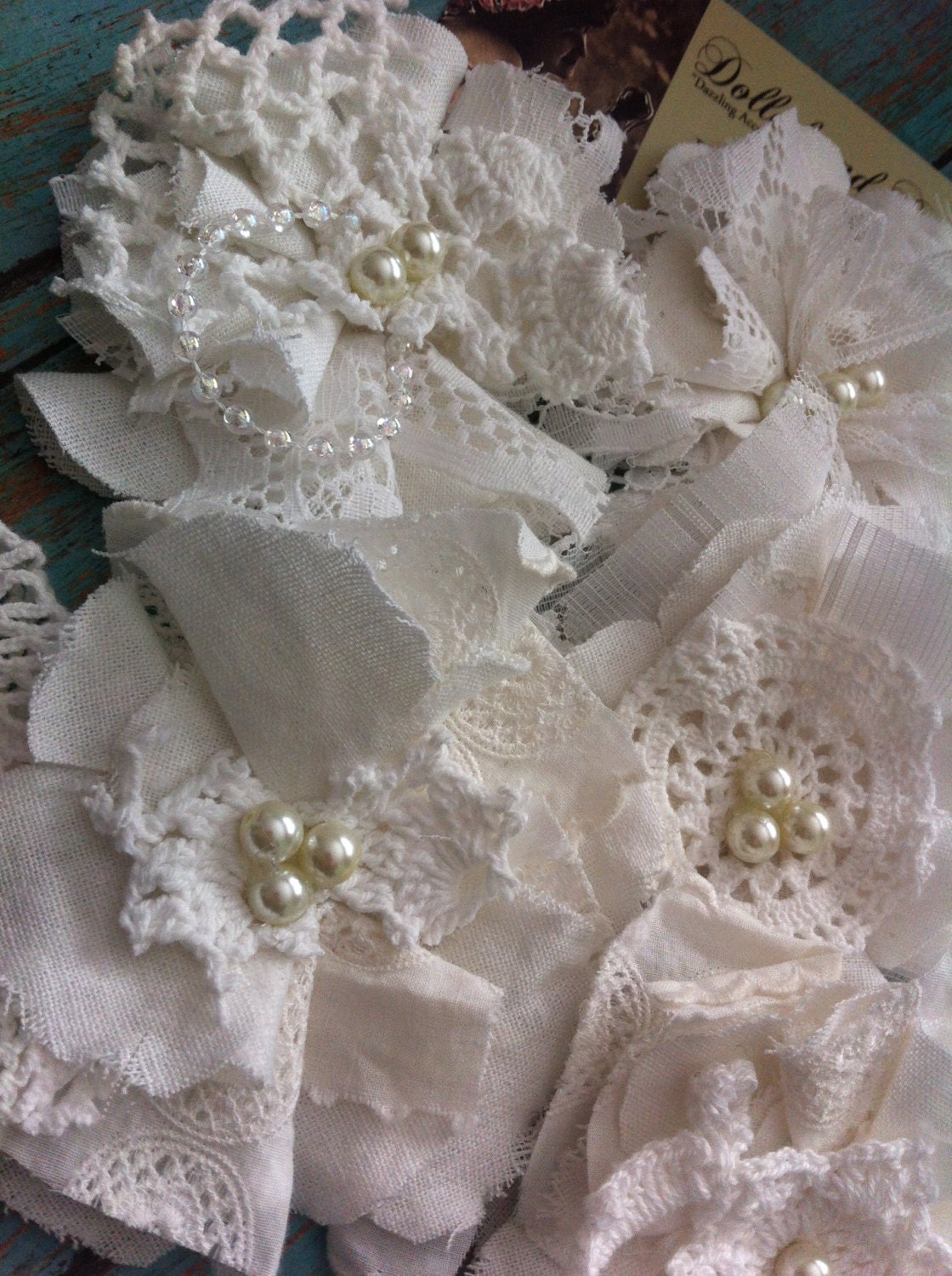 White Linen and Lace Flowers White Bridal Flowers Wedding | Etsy