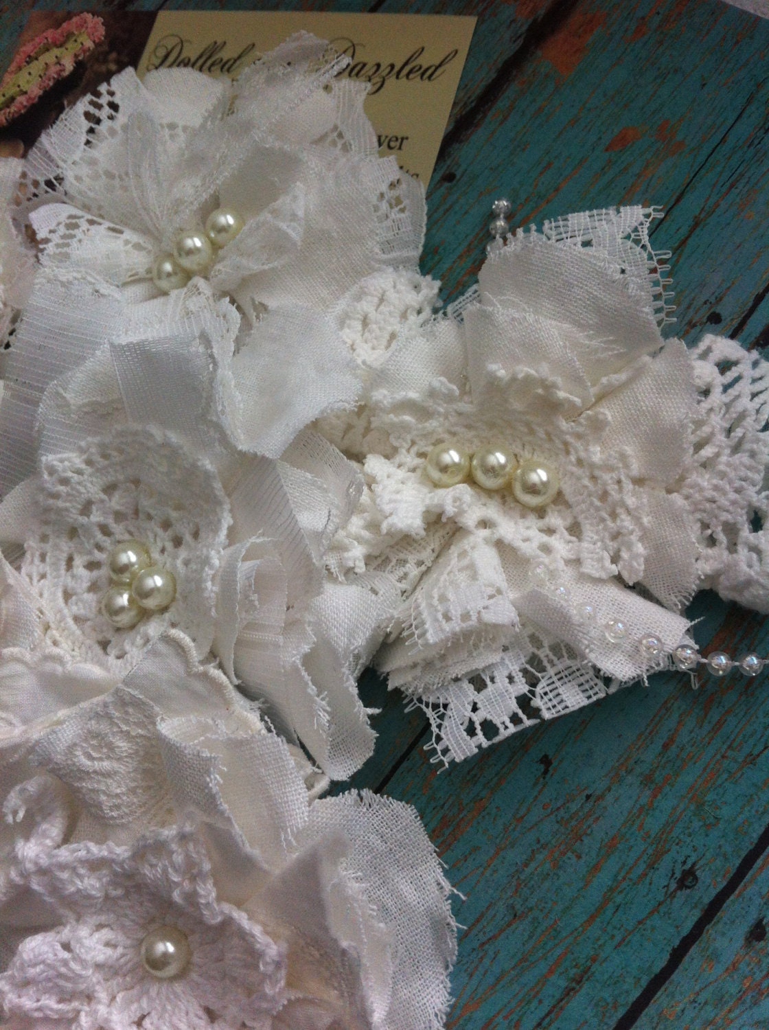 White Linen and Lace Flowers White Bridal Flowers Wedding | Etsy