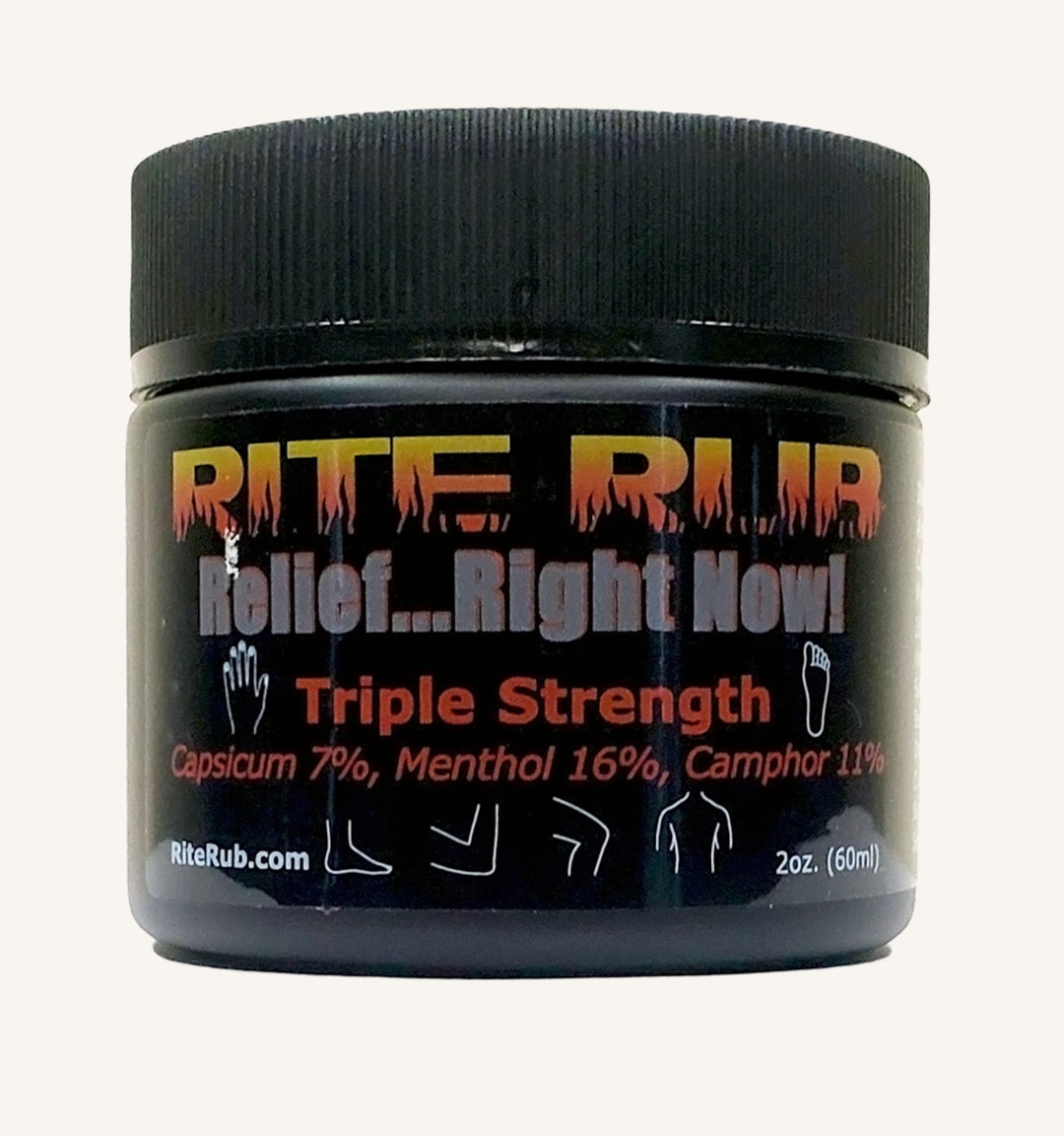Rite Rub All Natural Topical Pain Reliever Highest Amount of Capsicum ...