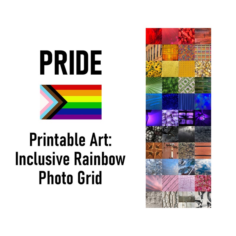 LGBTQ+ Inclusive Pride Flag Printable Wall Art Rainbow Panoramic Photo ...