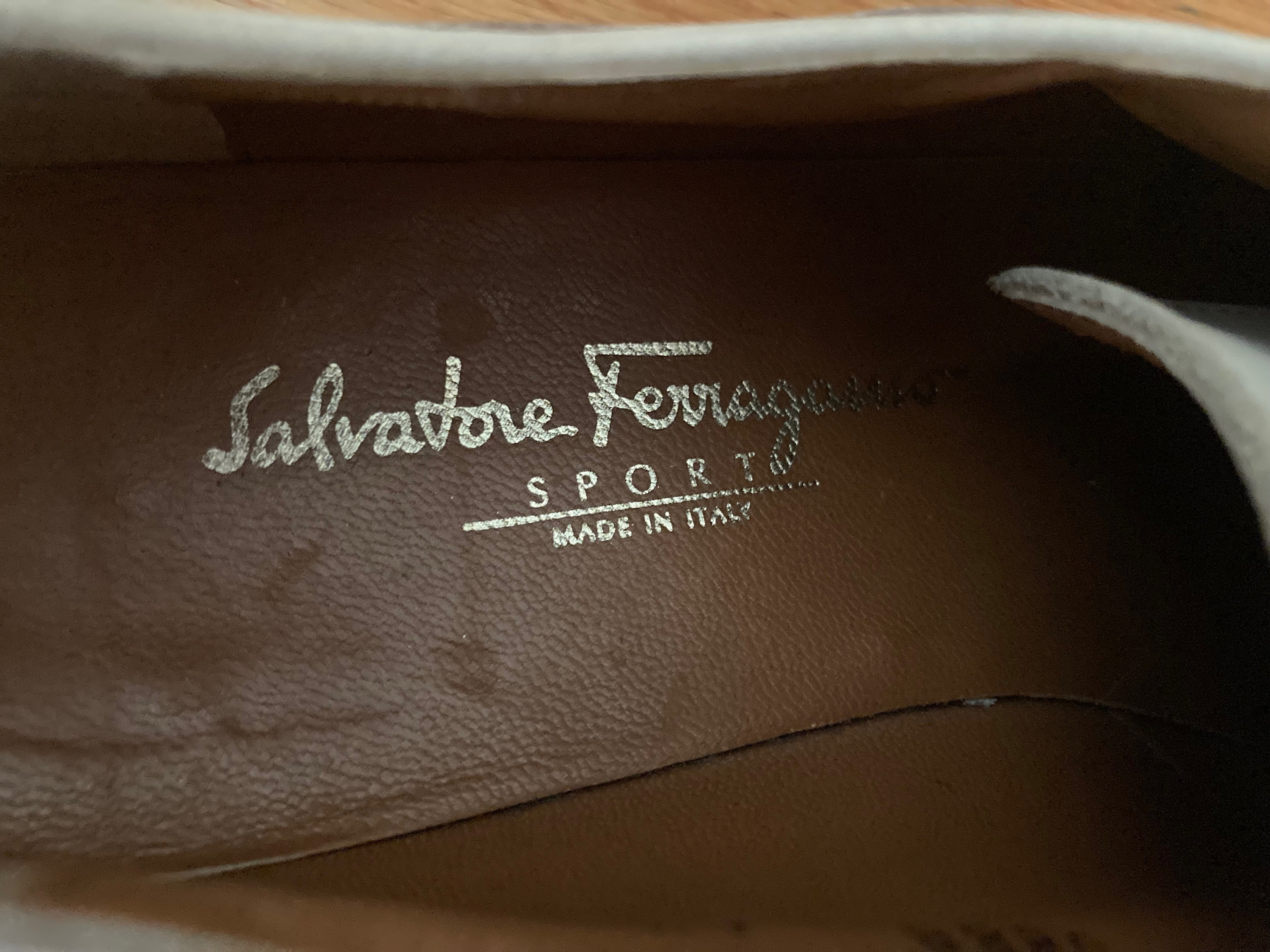 1980s Vintage Salvatore Ferragamo Two Tone Wing Tip Oxford Shoes ...