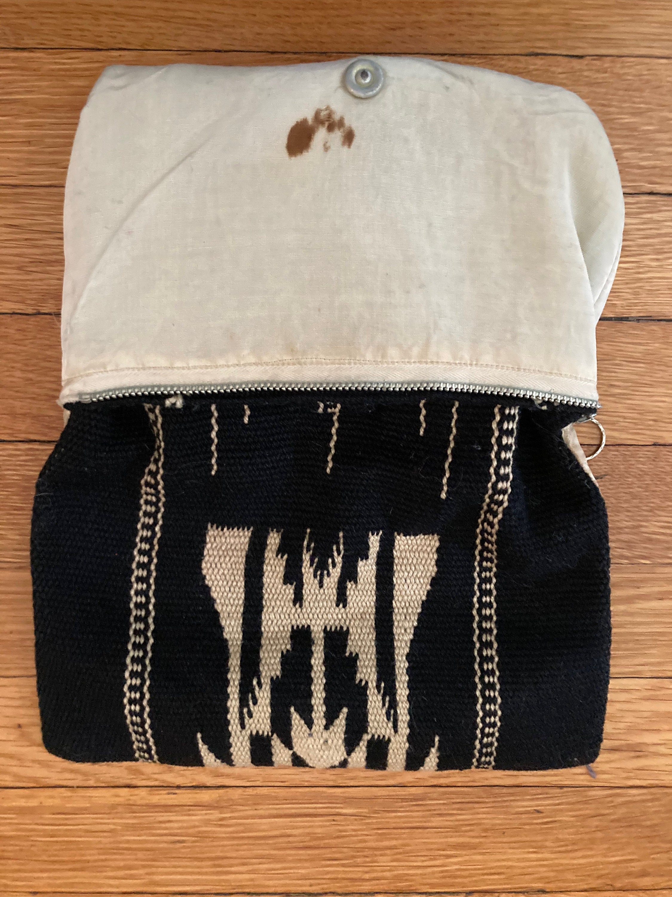 1930s/1940s Black & Cream Woven Chimayo Style Blanket Wool Clutch/1930s ...