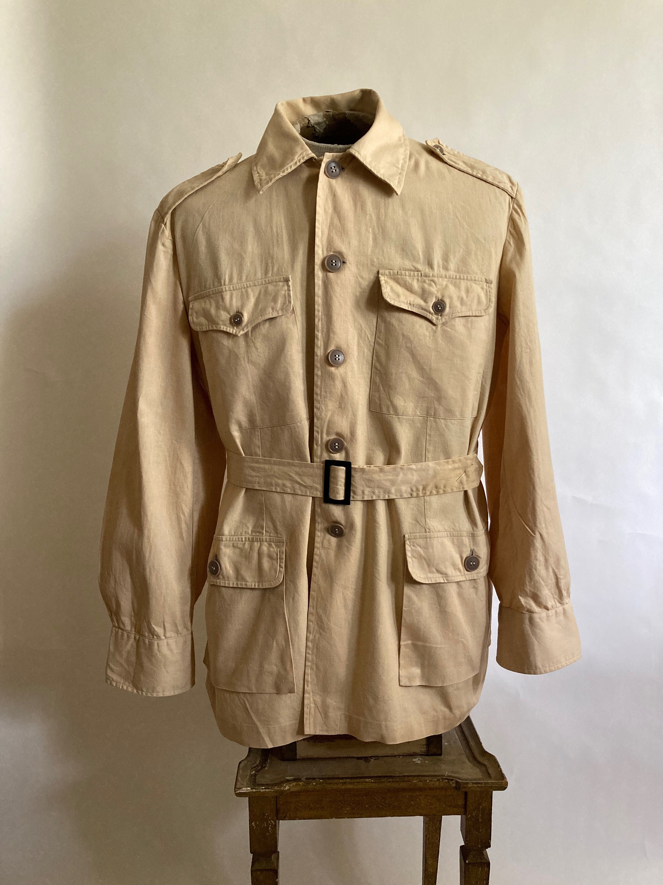 1930s/1940s Mens Cotton Safari Jacket With Matching Belt and Horn ...