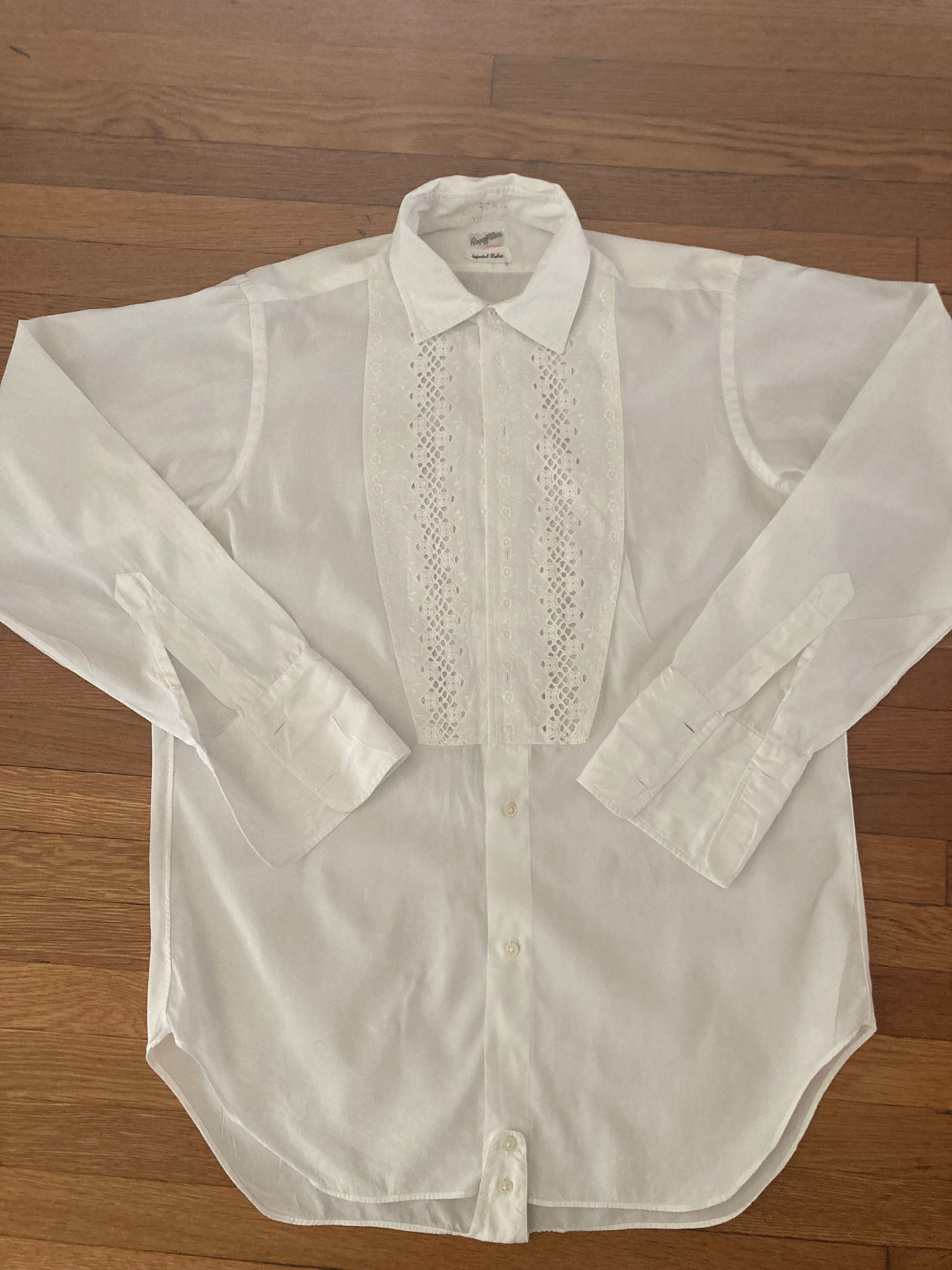 1940s Rogoff Bothers/cleveland Mens White Brocade/eyelet Cotton Tuxedo ...