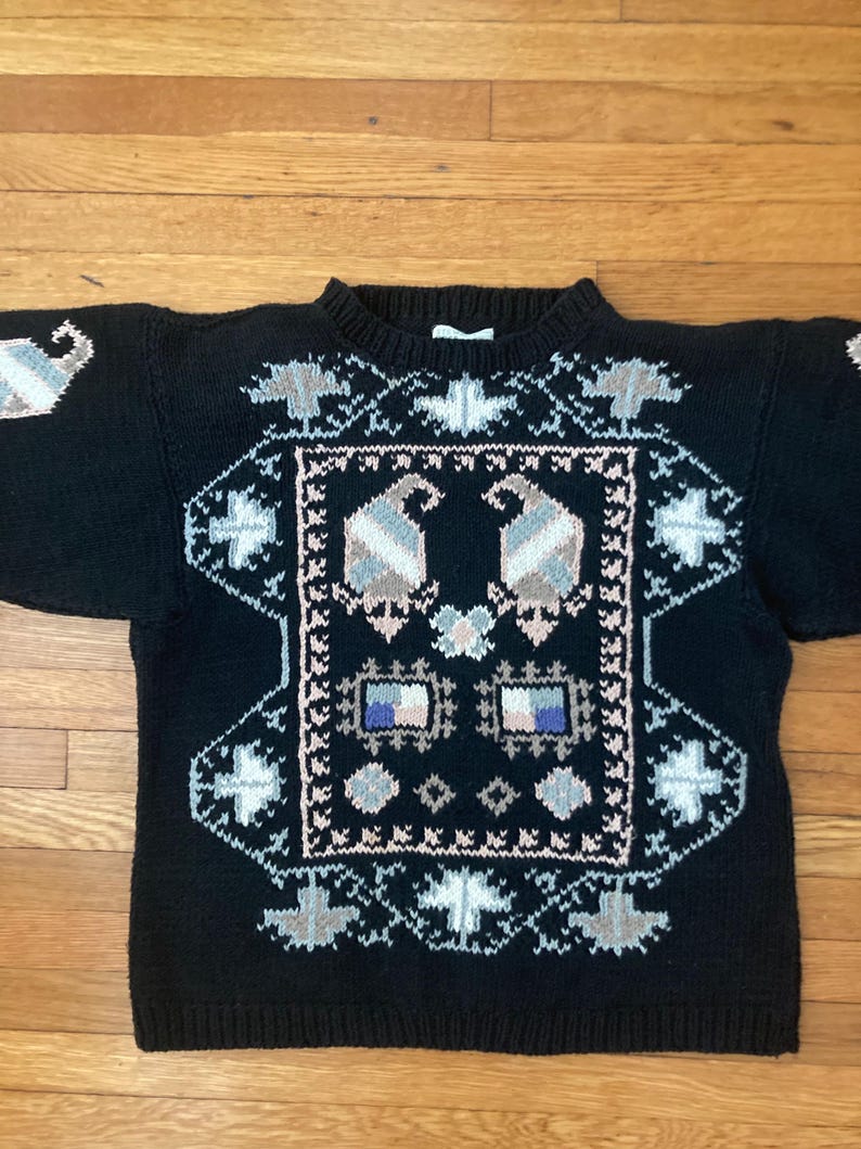 1980s/80s Vintage Stewart Ross Hand Knit Oversized Chunky Cotton ...