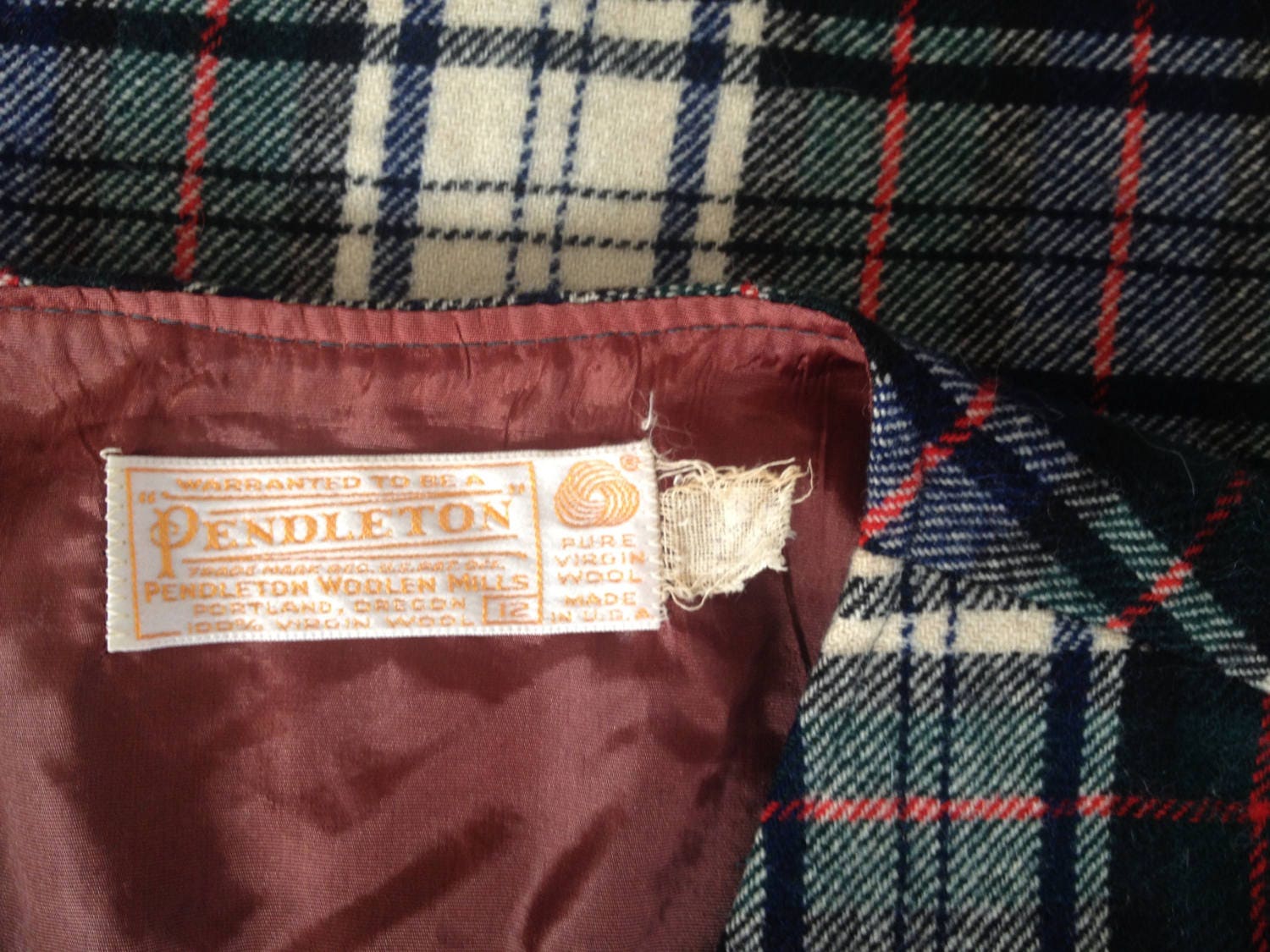 Classic 1970's Pendleton Blue/green/cream/red Plaid Form Fitting Vest ...