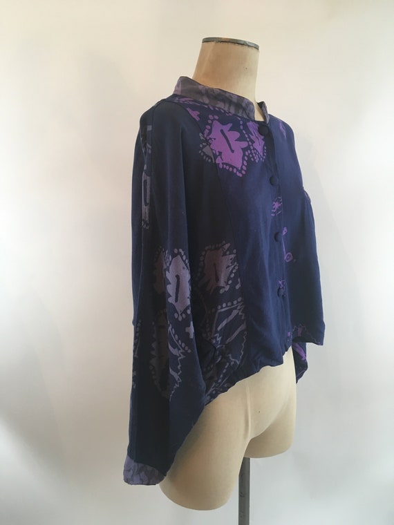 vintage batik cropped jacket - Gem
