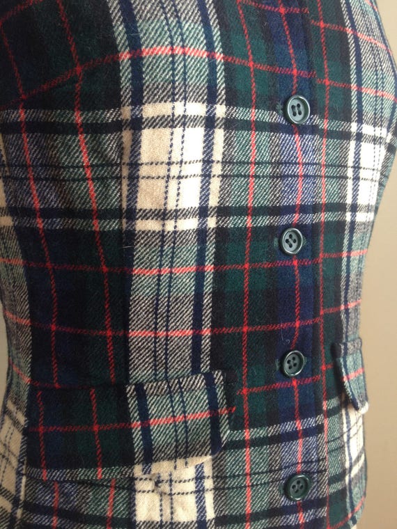 Classic 1970's Pendleton Blue/Green/Cream/Red Plaid F… - Gem