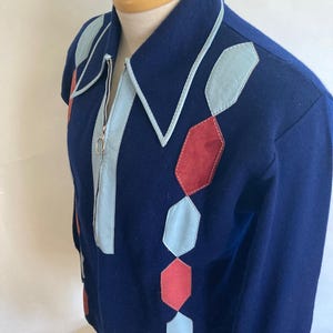 1950s Mens Leather and Wool Italian Knit Long Sleeve Ripley Kingcraft ...