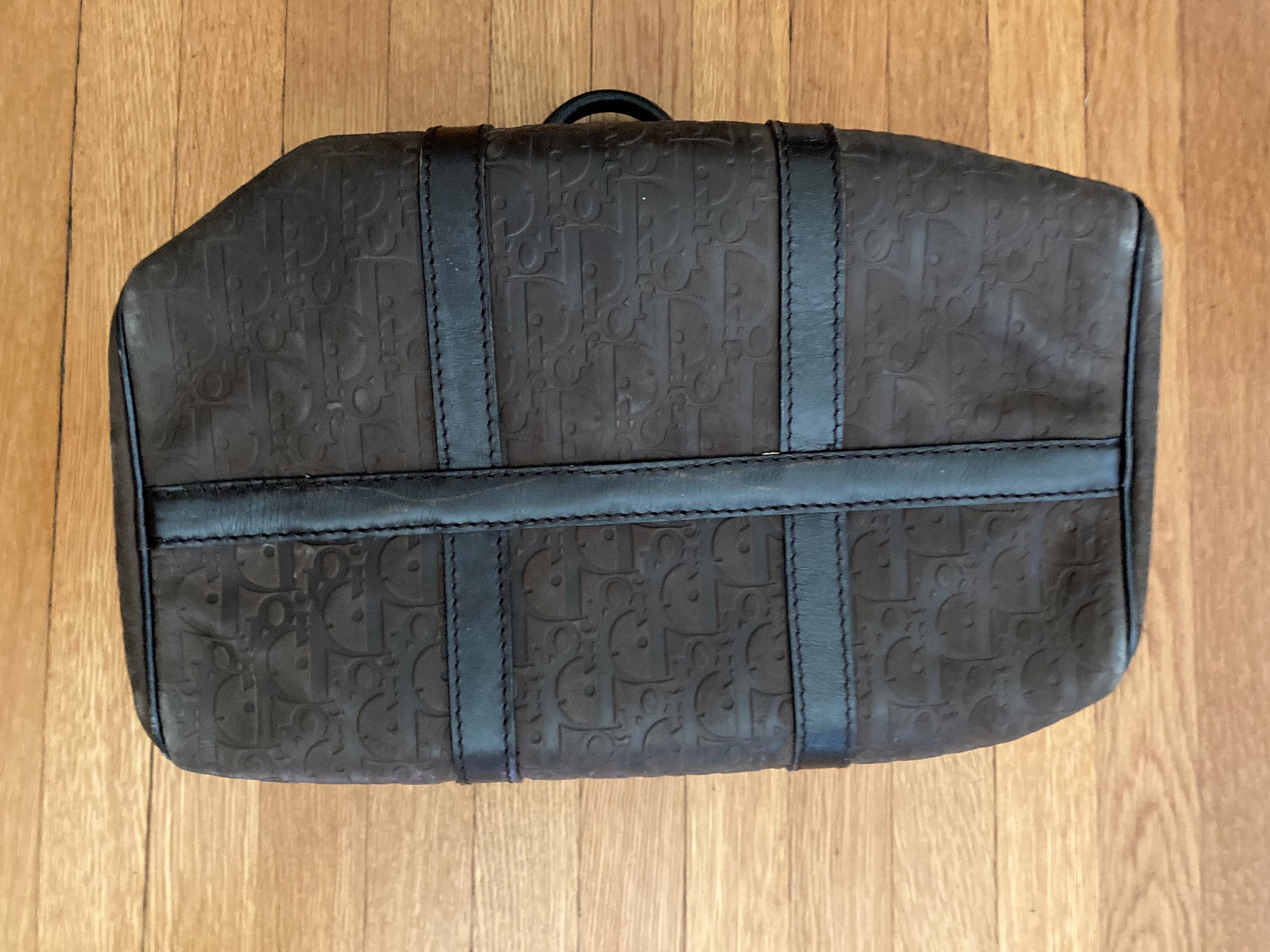 1980s Christian Dior Leather Embossed Diorissimo Pattern 1980s Christian Dior Leather Embossed Diorissimo Pattern