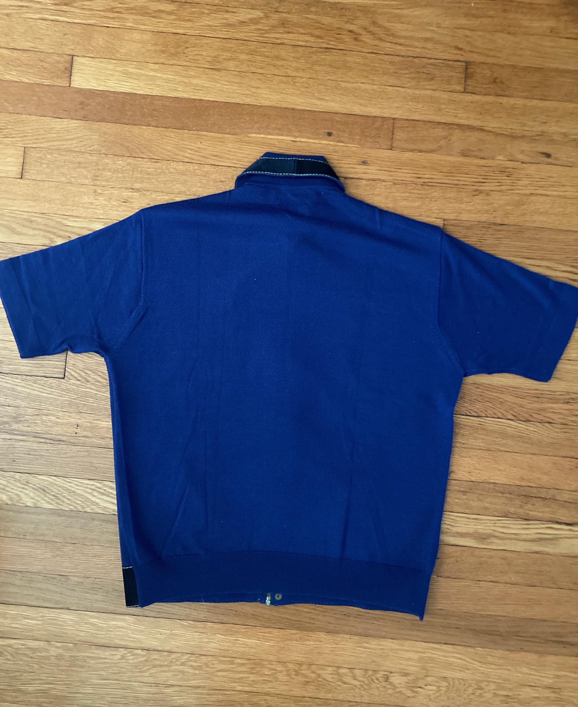Rare 1950s Mens Leather, Suede and Wool Italian Knit Short Sleeve ...