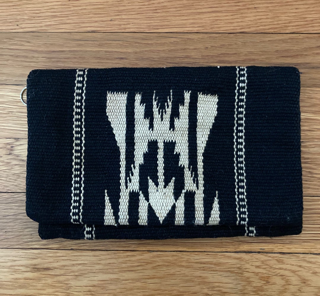 1930s/1940s Black & Cream Woven Chimayo Style Blanket Wool Clutch/1930s ...