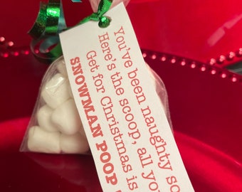 Snowman Poop Treat Bag Topper DIY Printable | Etsy