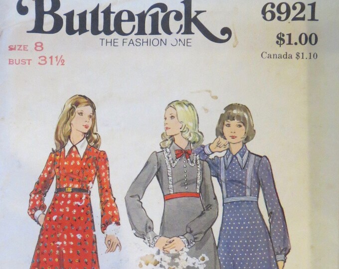 Teen, Girls, Juniors, Dress, Sewing Pattern, Vintage, 1978, Size 8 ...