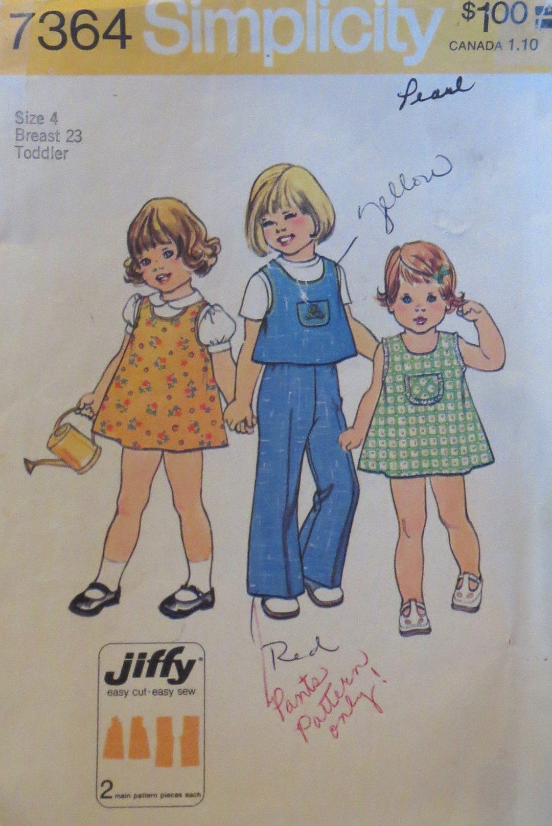 Toddler Girls Size 4 4T Vintage Sewing Pattern - Etsy
