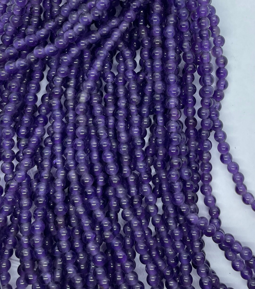 6 Mm Amethyst AA Large Hole Round Beads - Etsy
