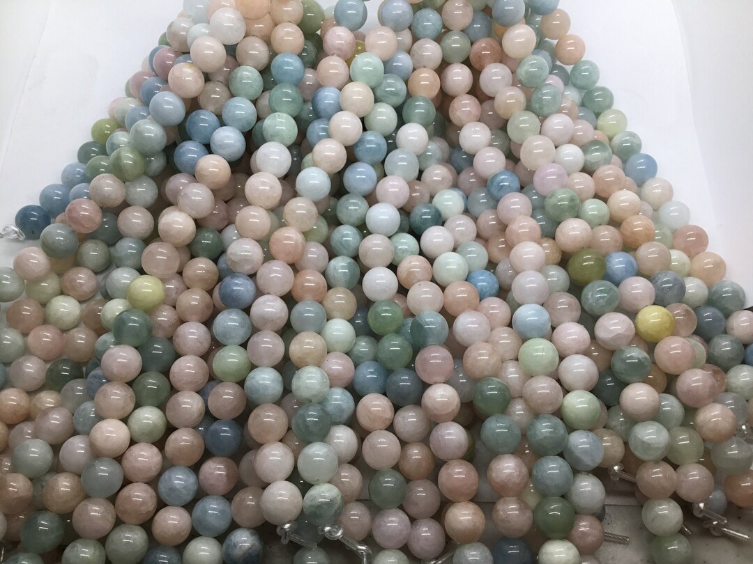 10 Mm Morganite Polished Finish Round Large Hole Bead - Etsy